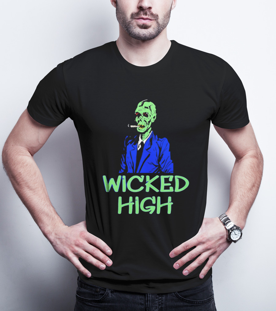 Wicked High Stoned Zombie In Suit Smoking Cigarette T-Shirt