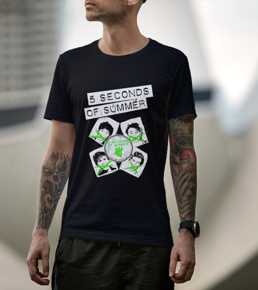 5 Seconds Of Summer 5SOS Green Iconic Faces Derping Since 2011 T-Shirt