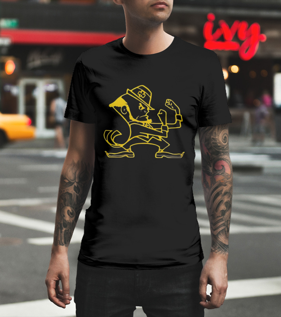 Marcus Freeman Notre Dame Fighting Irish Leprechaun T-Shirt