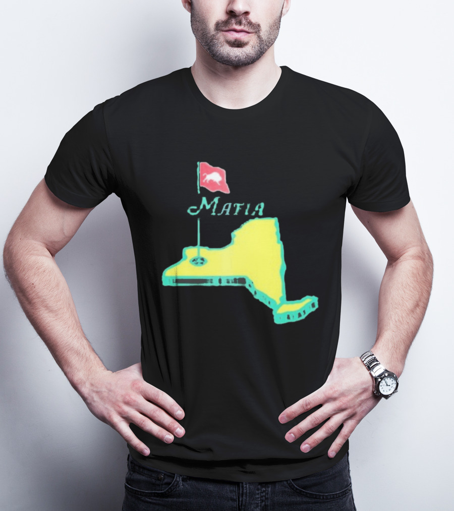 Buffalo Bills Mafia New York Golf Flag Map T-Shirt