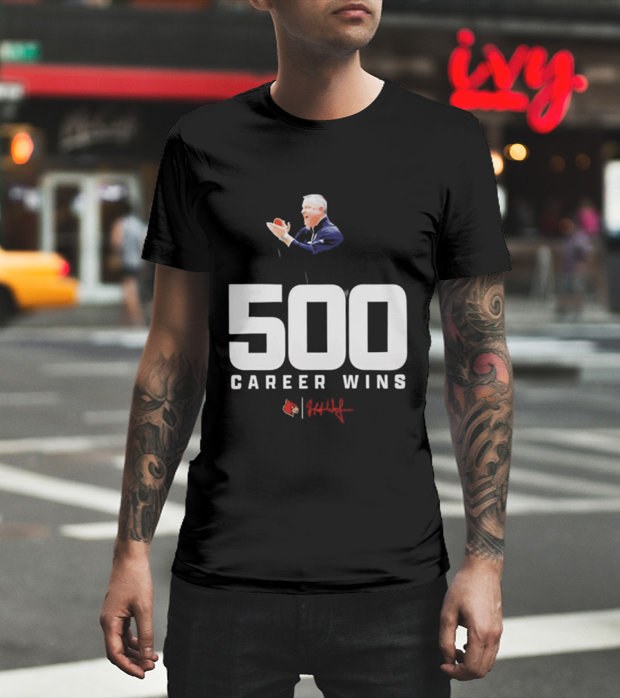 500 Career Wins Coach Jeff Walz Red Cardinals T-Shirt