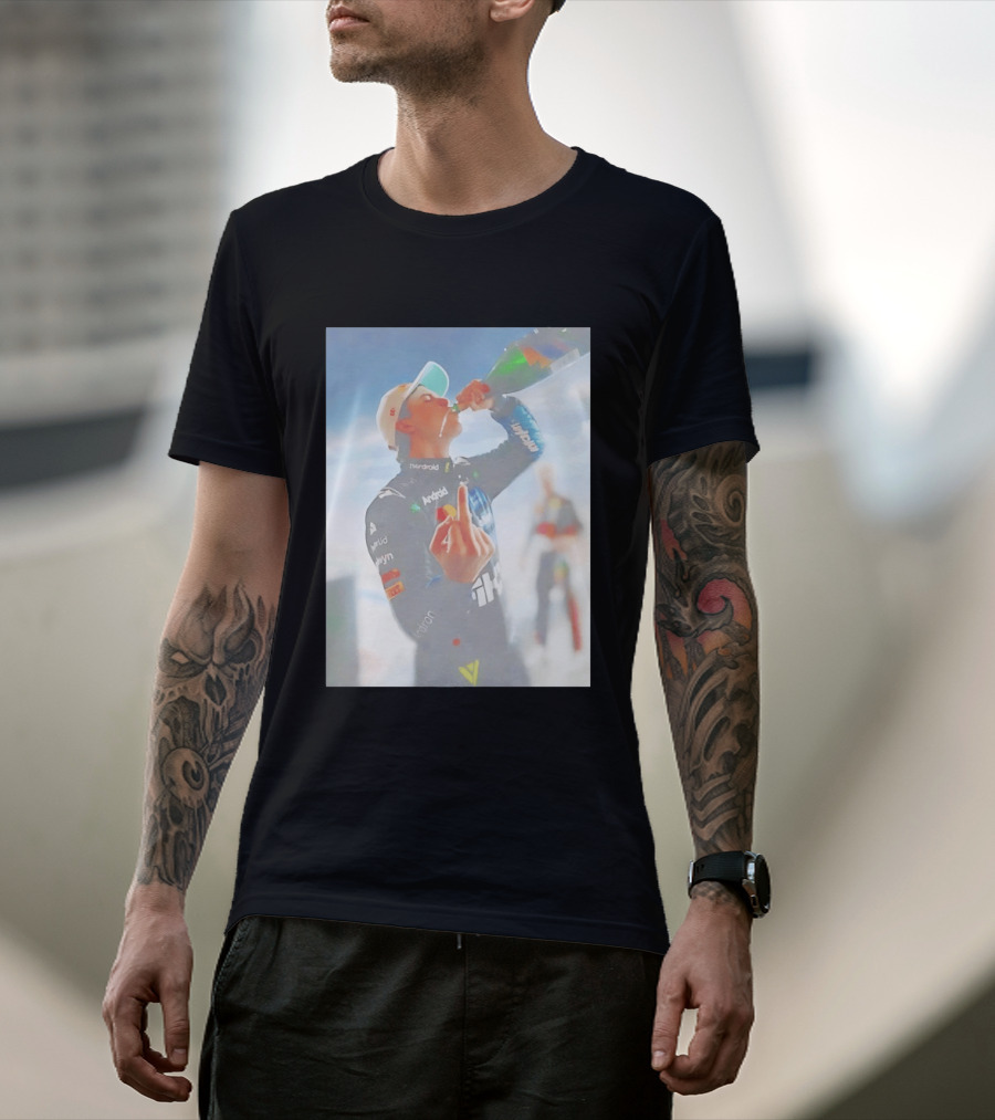 Oscar Piastri 81 Racing Celebration Flipping The Bird Formula One Victory Moment T-Shirt