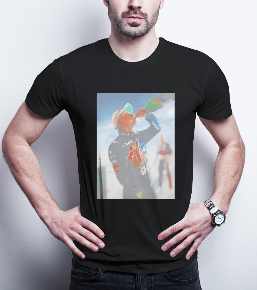 Oscar Piastri 81 Racing Celebration Flipping The Bird Formula One Victory Moment T-Shirt