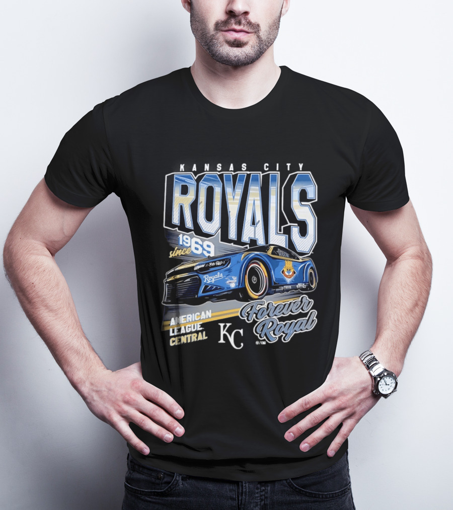 Kansas City Royals American League Central Forever Royal Since 1969 Racing Car T-Shirt