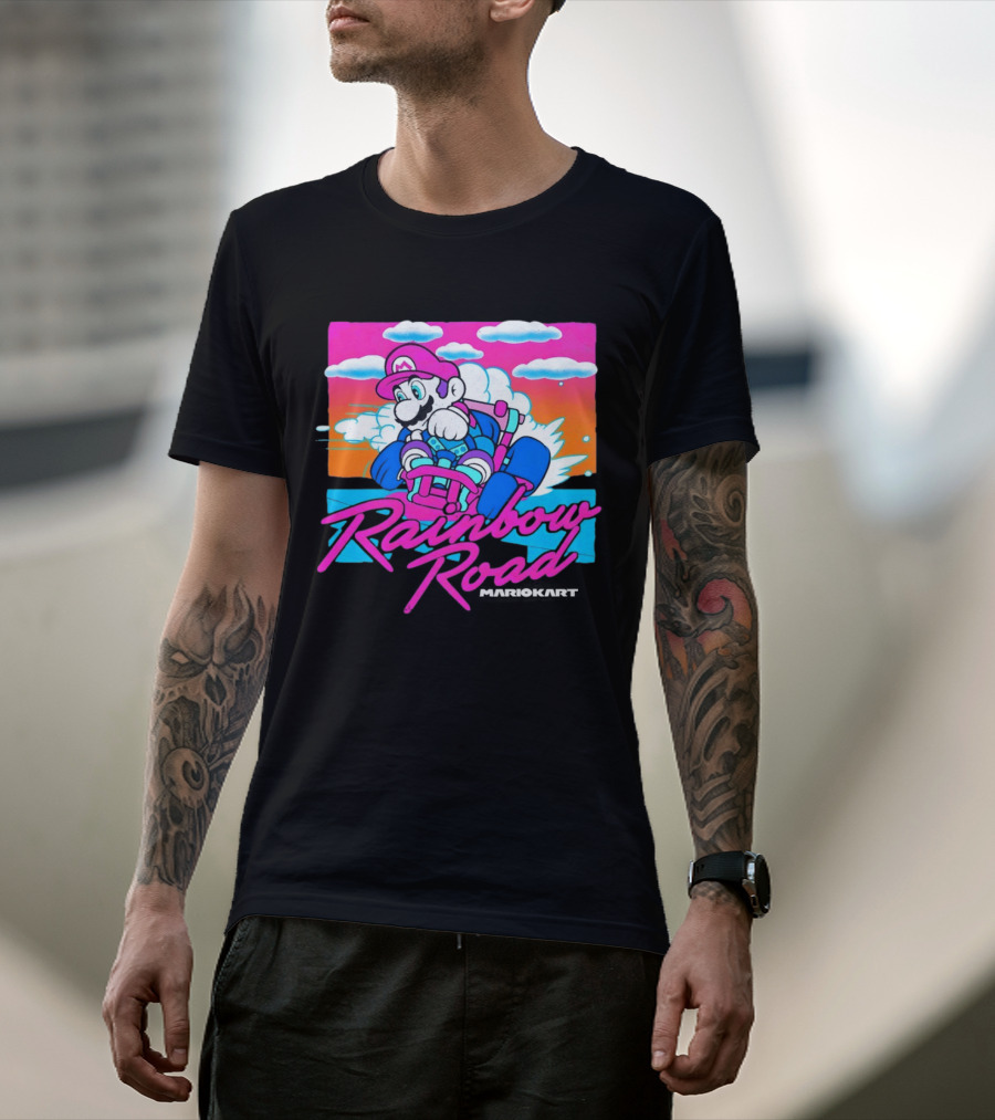 Rainbow Road Super Mario Kart Racing Adventure T-Shirt