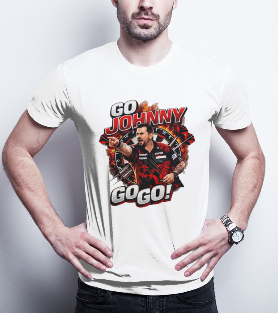 Go Johnny Go Go Jonny Clayton Darts Player Action T-Shirt
