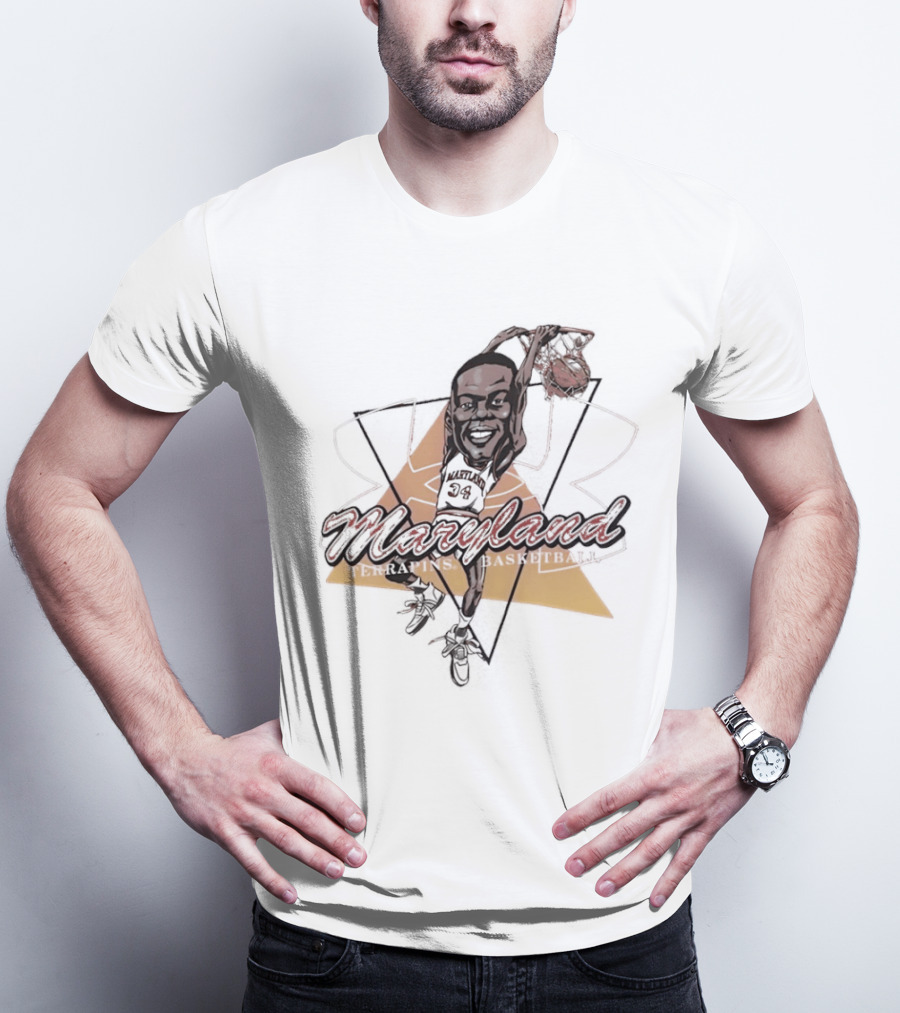 Len Bias 34 Maryland Dunking Cartoon T-Shirt