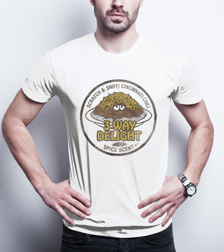 Scratch And Sniff Cincinnati Chili 3 Way Delight Spice Scent T-Shirt
