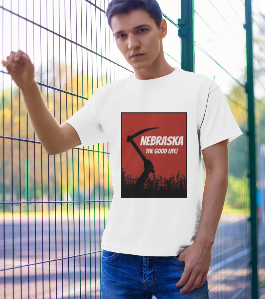 Nebraska The Good Life Hand With Sickle And Crop T-Shirt