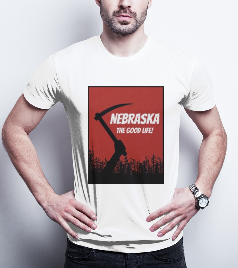 Nebraska The Good Life Hand With Sickle And Crop T-Shirt