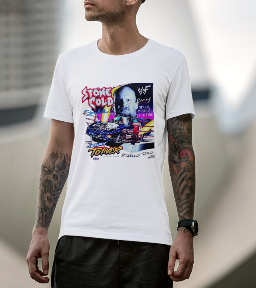 Stone Cold Steve Austin WWF Racing Jerry Toliver Speed Muscle Attitude T-Shirt