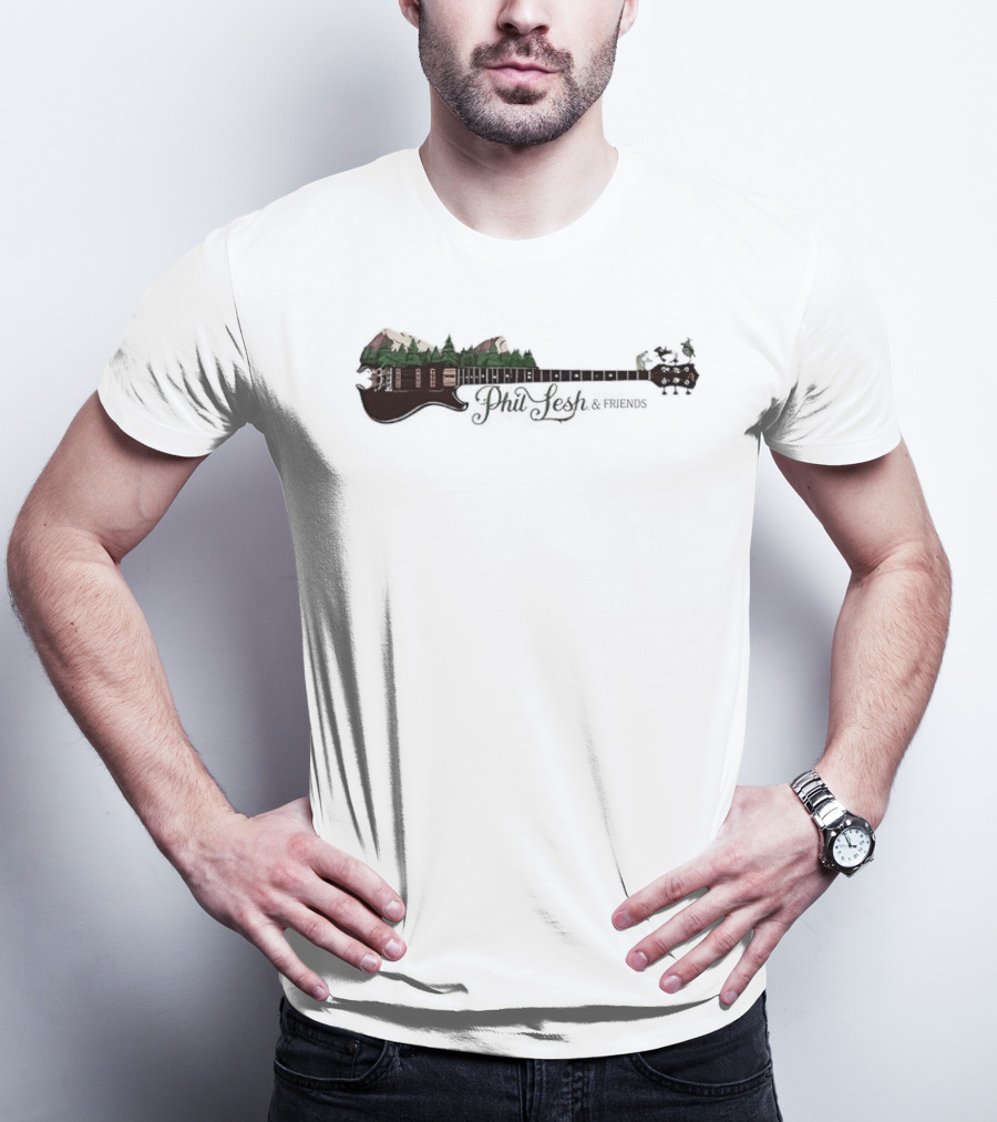 Phil Lesh And Friends Mountain Bass Guitar Scenic Landscape T-Shirt