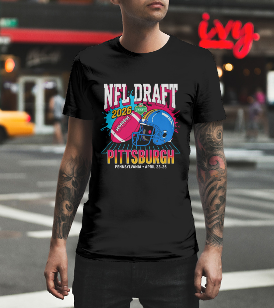 NFL Draft 2026 Pittsburgh Pennsylvania April 23 25 Football Helmet T-Shirt