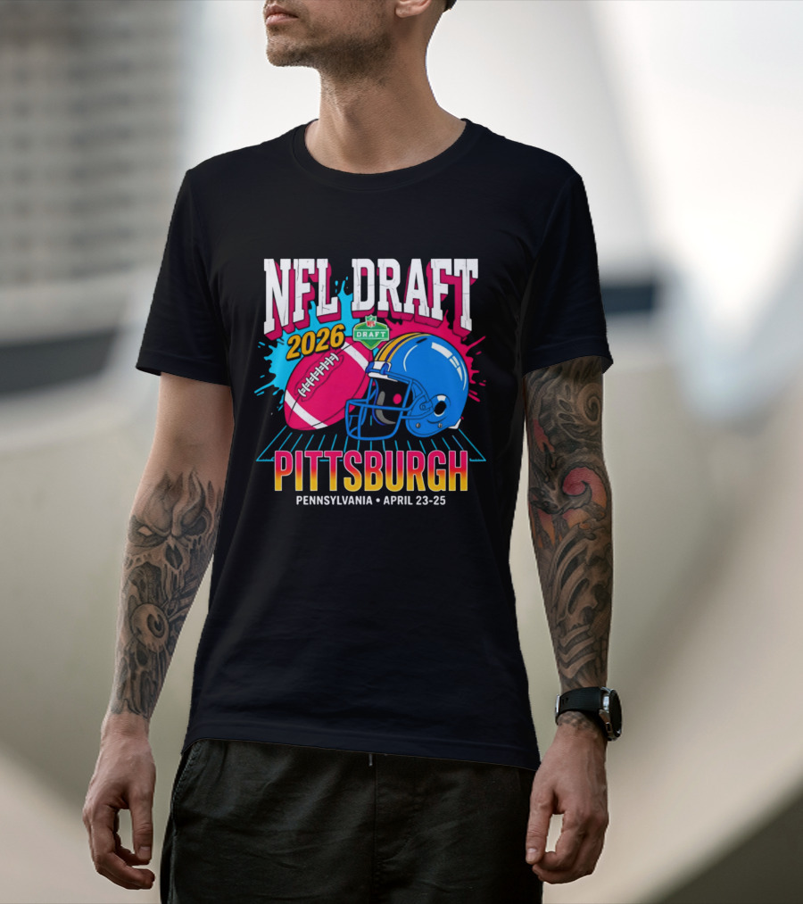 NFL Draft 2026 Pittsburgh Pennsylvania April 23 25 Football Helmet T-Shirt