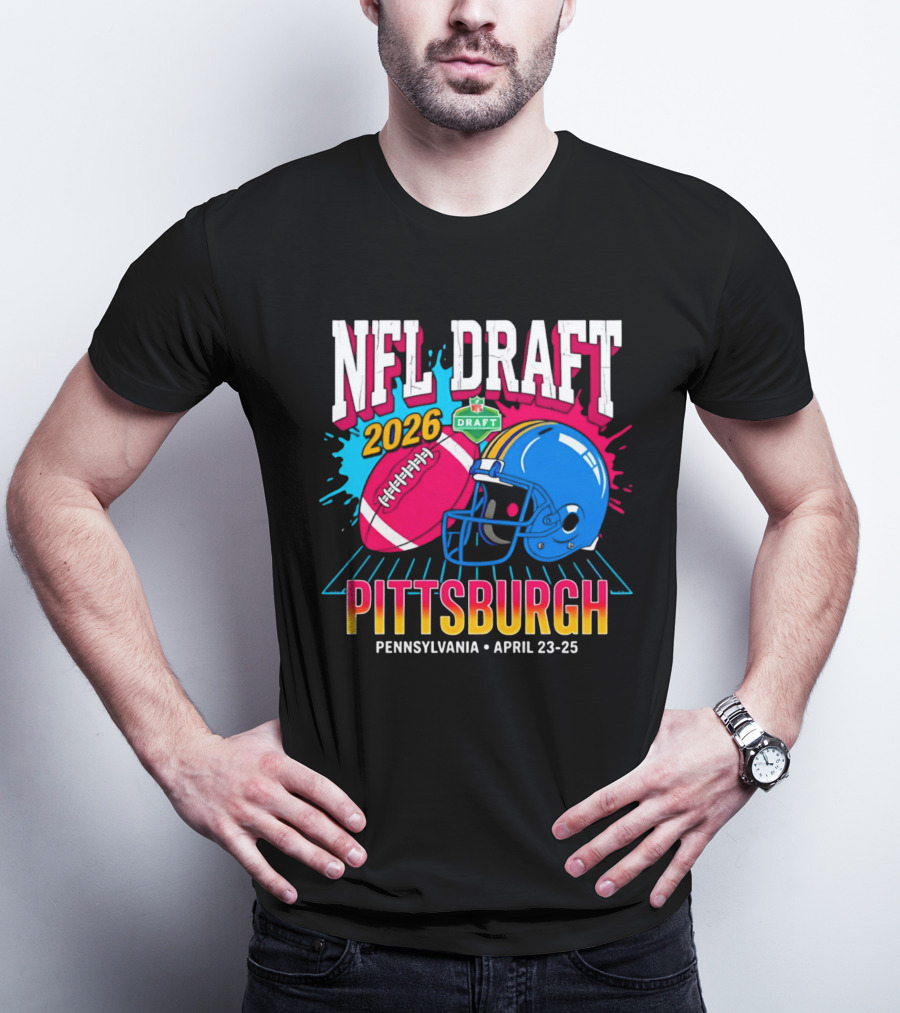 NFL Draft 2026 Pittsburgh Pennsylvania April 23 25 Football Helmet T-Shirt