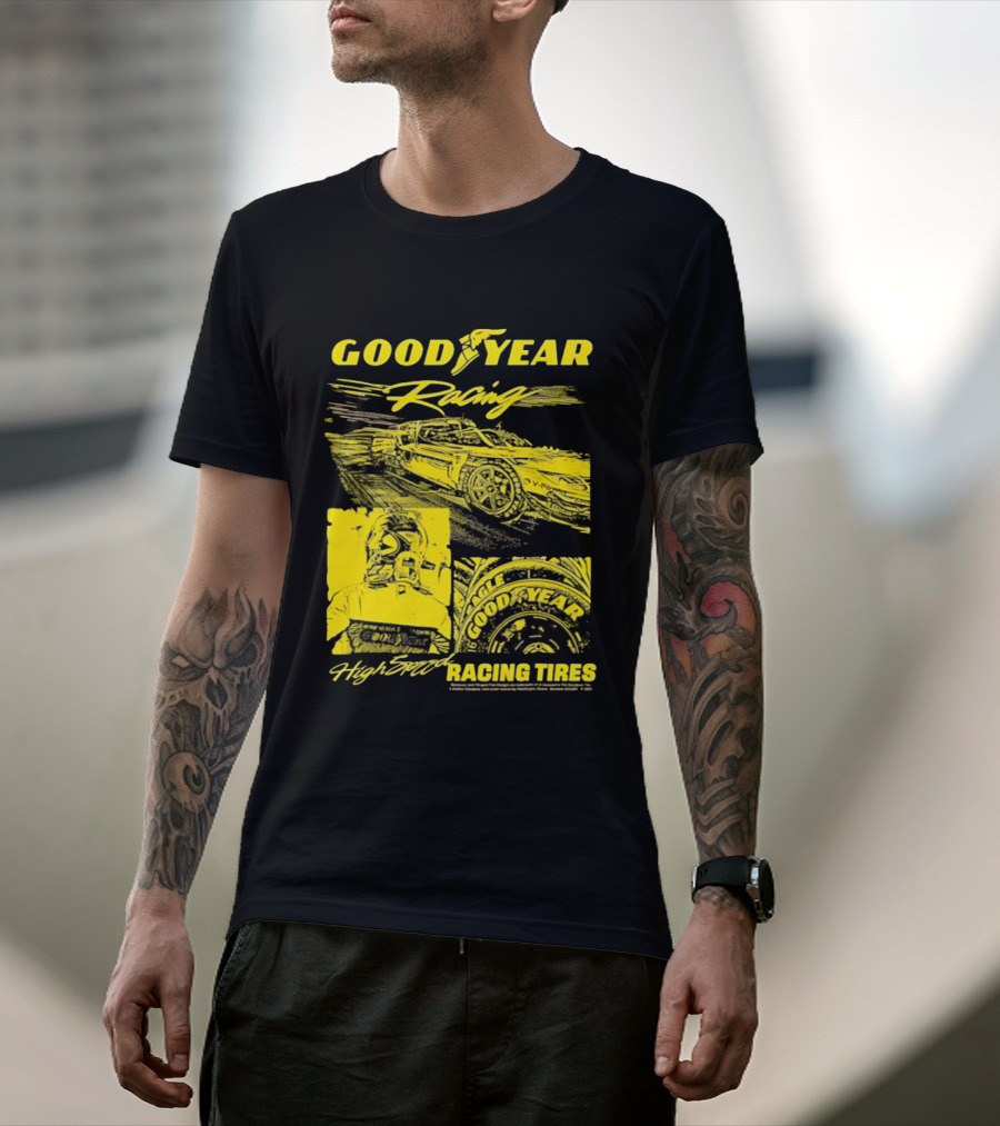 Goodyear Racing High Speed Racing Tires Panels T-Shirt