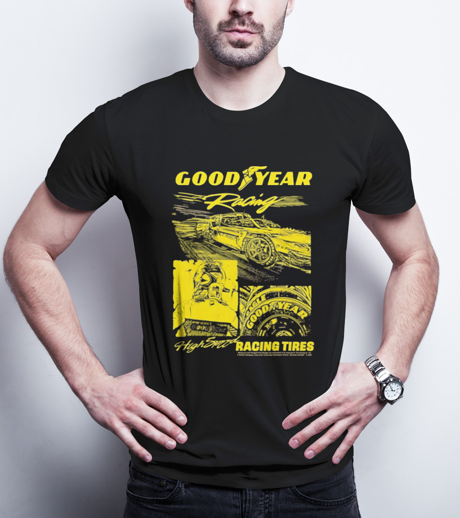 Goodyear Racing High Speed Racing Tires Panels T-Shirt