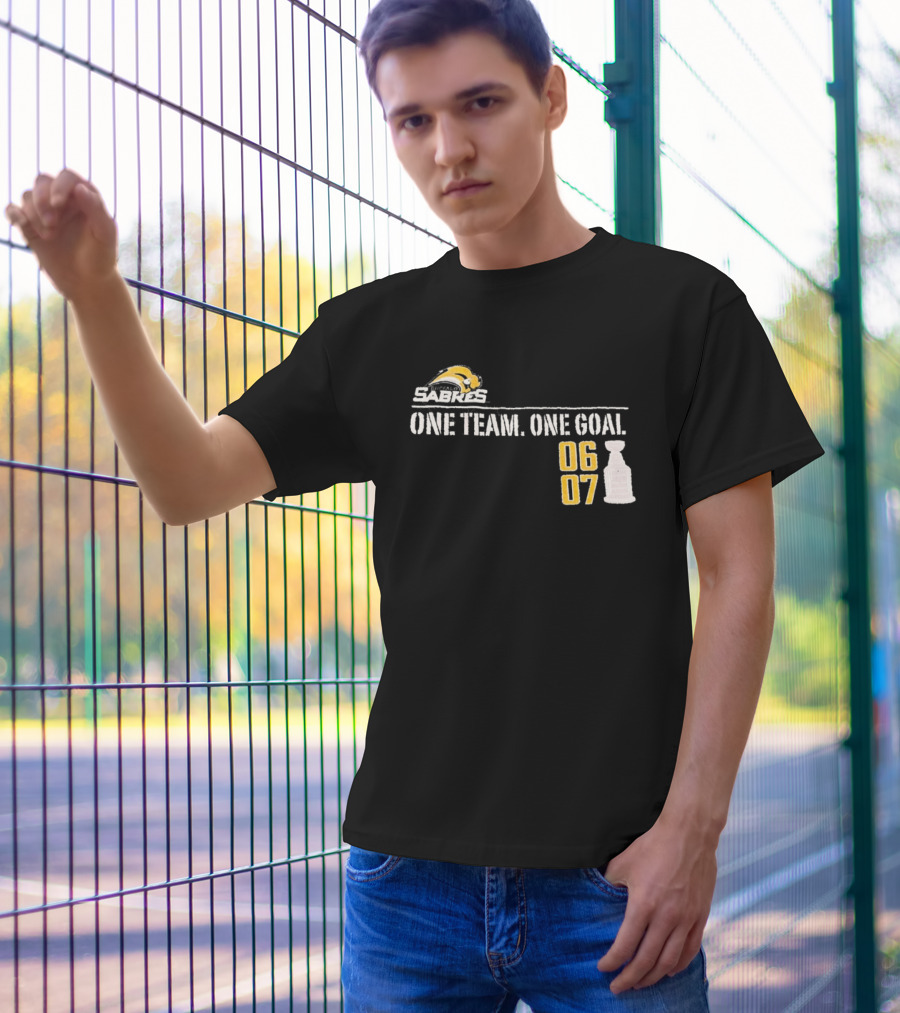 Buffalo Sabres One Team One Goal 06 07 Stanley Cup T-Shirt
