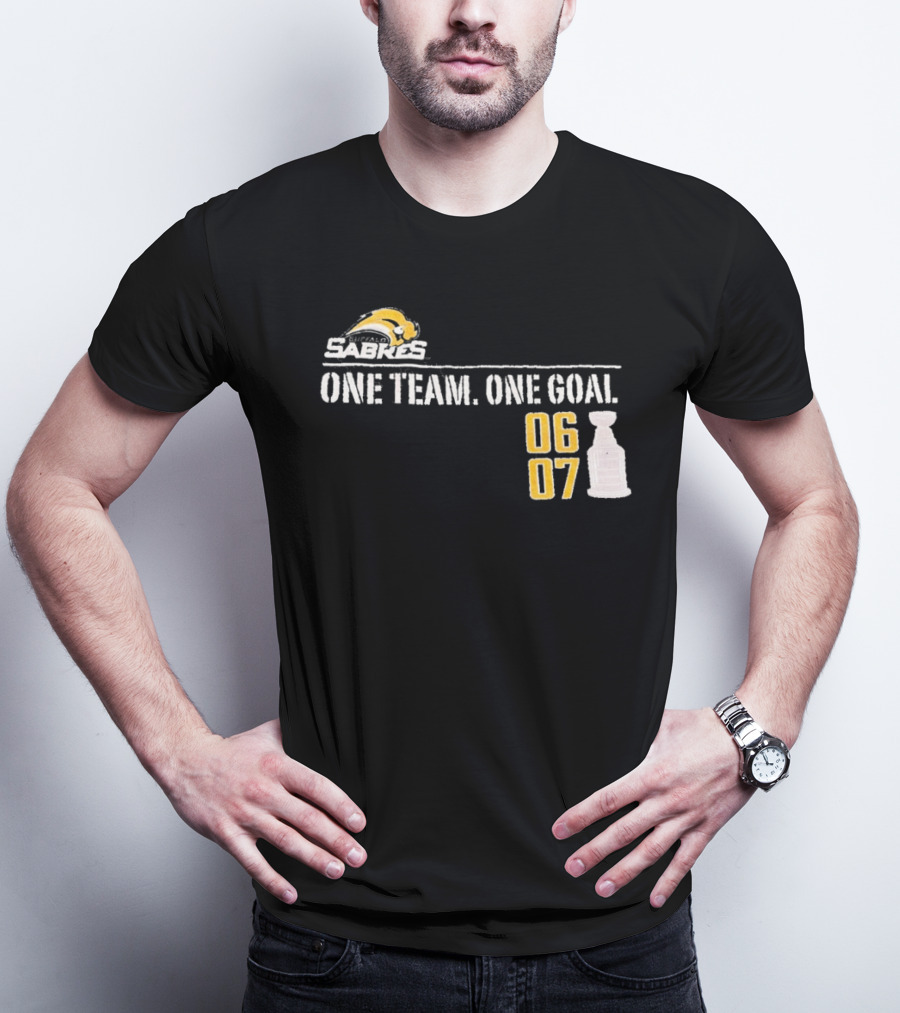 Buffalo Sabres One Team One Goal 06 07 Stanley Cup T-Shirt