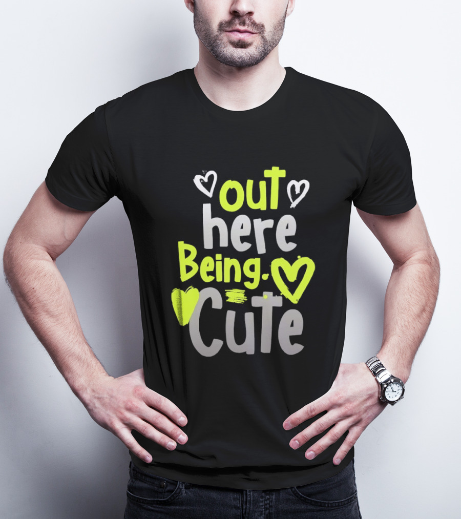 Out Here Being Cute With Heart And Love Illustrations T-Shirt