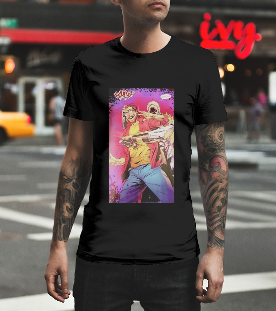 Hirrrkk Paul Rabin Spider Man Marvel Comic Action Panel T-Shirt