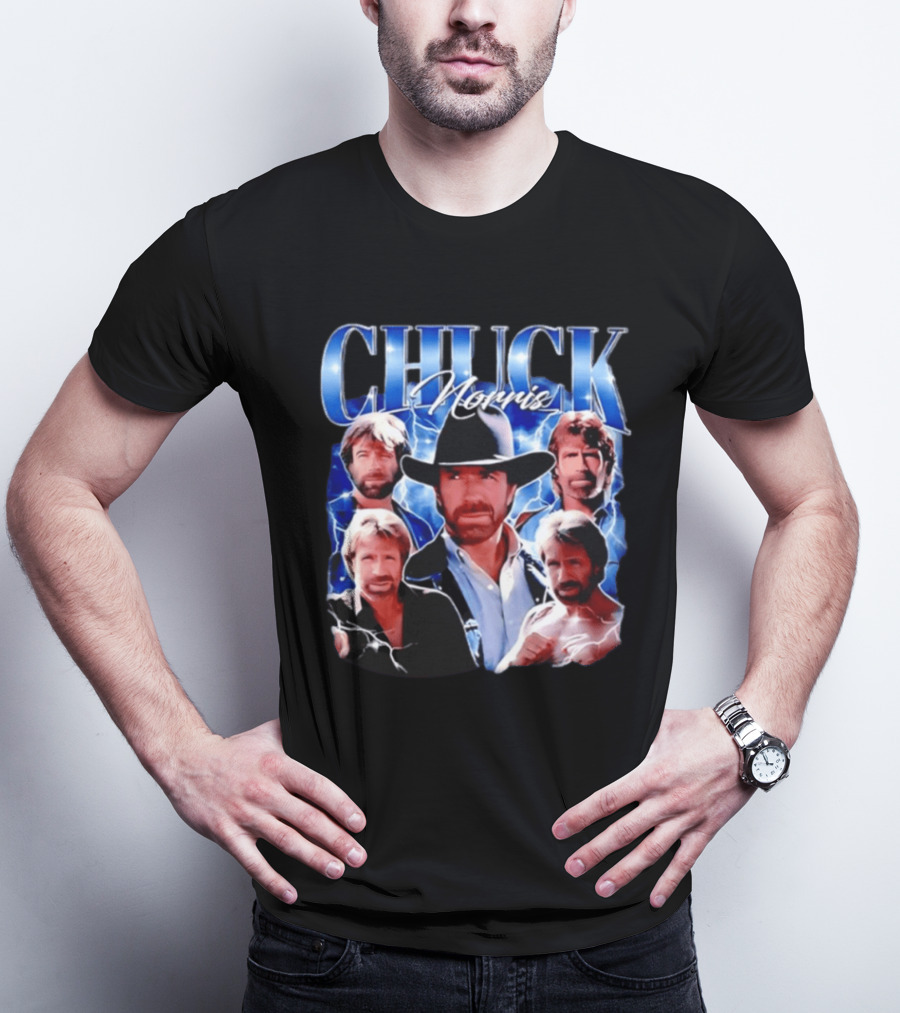 Chuck Norris 1940 2026 Collage Of Iconic Action Hero T-Shirt