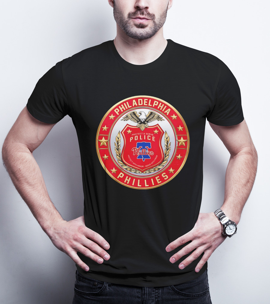 Philadelphia Phillies Police Badge Protect Serve Honor Pride T-Shirt
