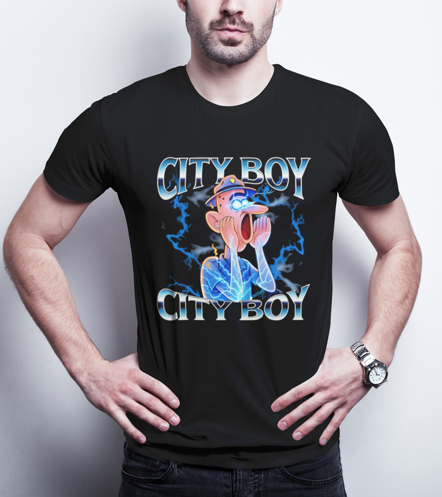 City Boy Brainrot Meme Reaction Cartoon Loud Expression T-Shirt