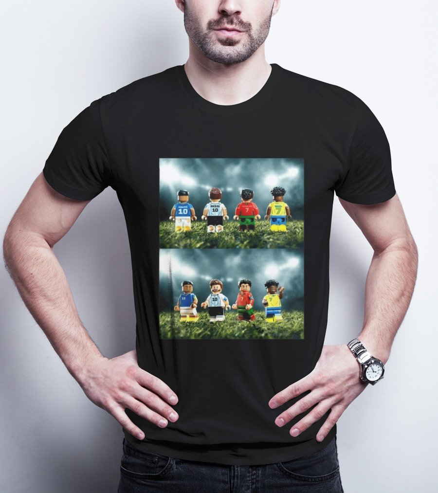 LEGO Football Legends FIFA World Cup 2026 Messi Ronaldo Mbappé Vinicius Junior Mini Figures T-Shirt