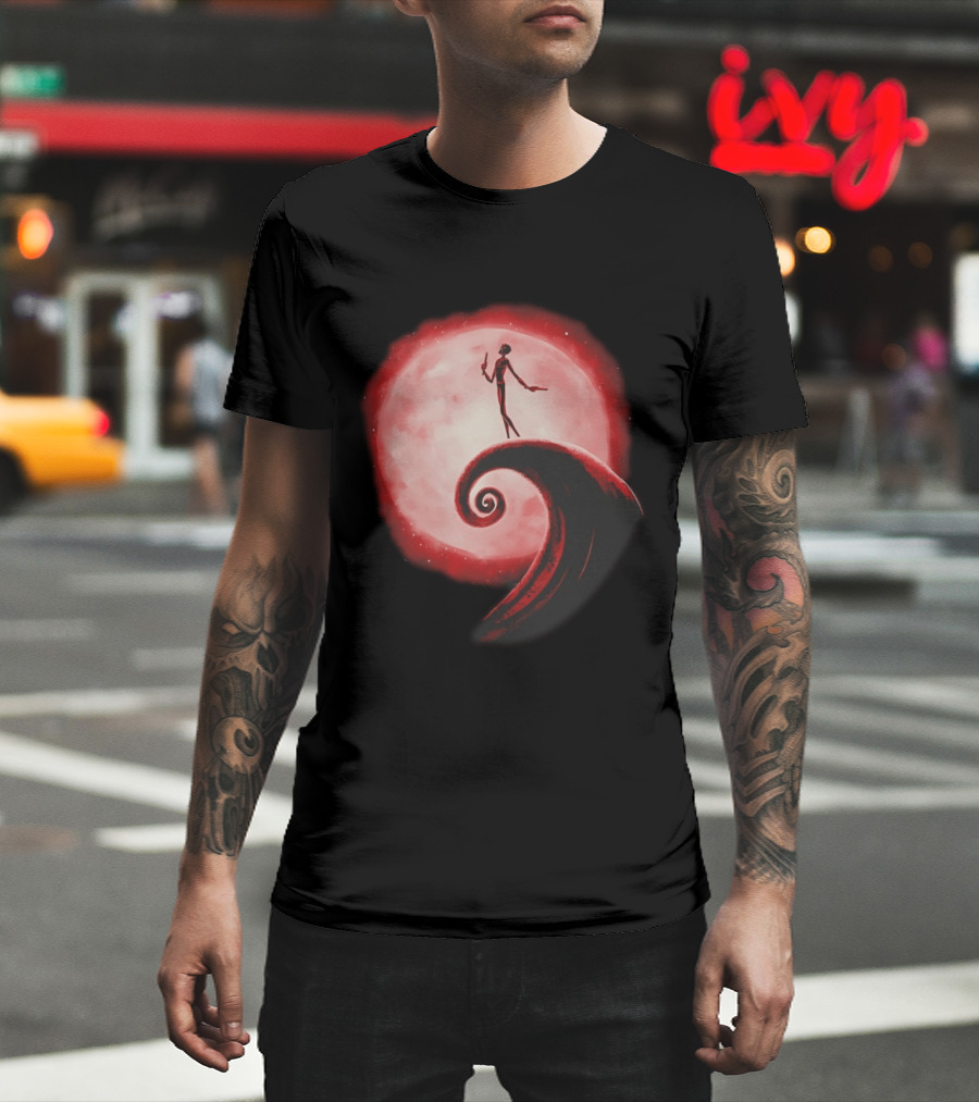Daredevil The Nightmare Before Christmas Crossover Red Moon Scene T-Shirt