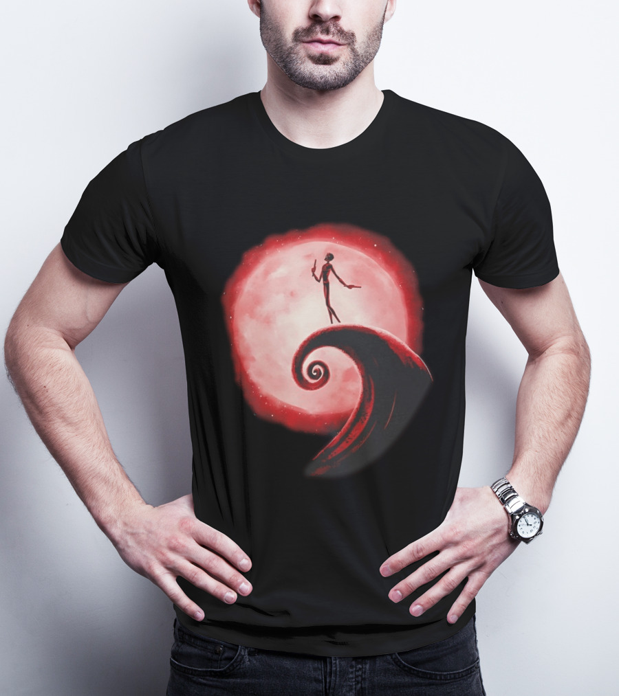 Daredevil The Nightmare Before Christmas Crossover Red Moon Scene T-Shirt