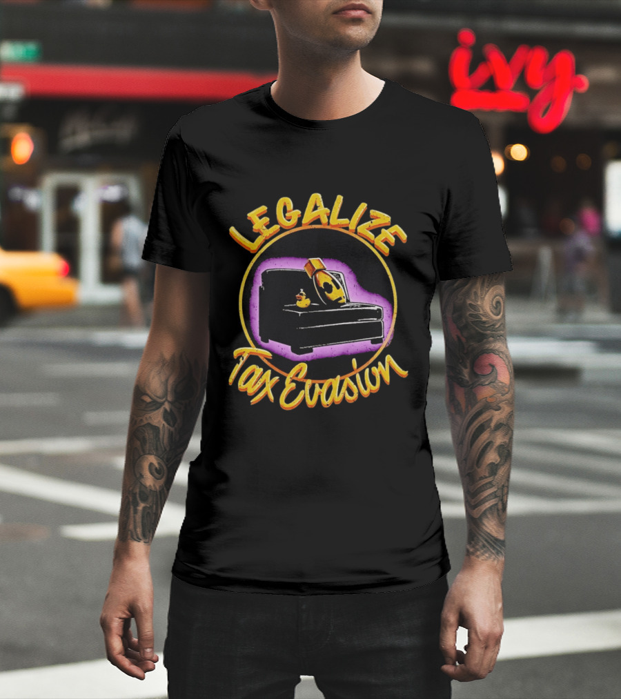 Legalize Tax Evasion The Fat Electrician Couch Potato Rubber Duck T-Shirt