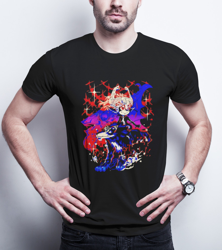 The Legend Of Zelda Twilight Princess Towards The Light Midna And Wolf Link Dual Form T-Shirt