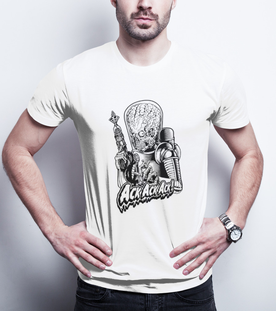 Ack Blanca Mars Attacks Alien Retro Sci Fi T-Shirt