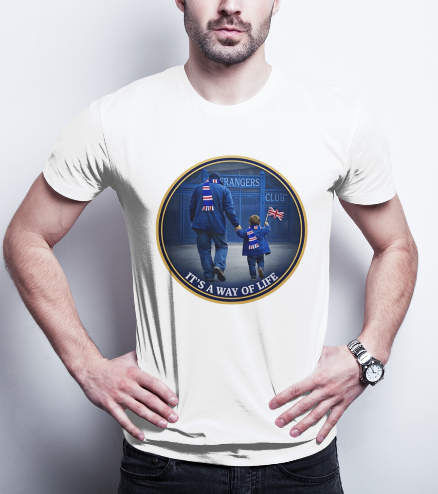 Rangers FC It's A Way Of Life Union Jack Flag Fans T-Shirt