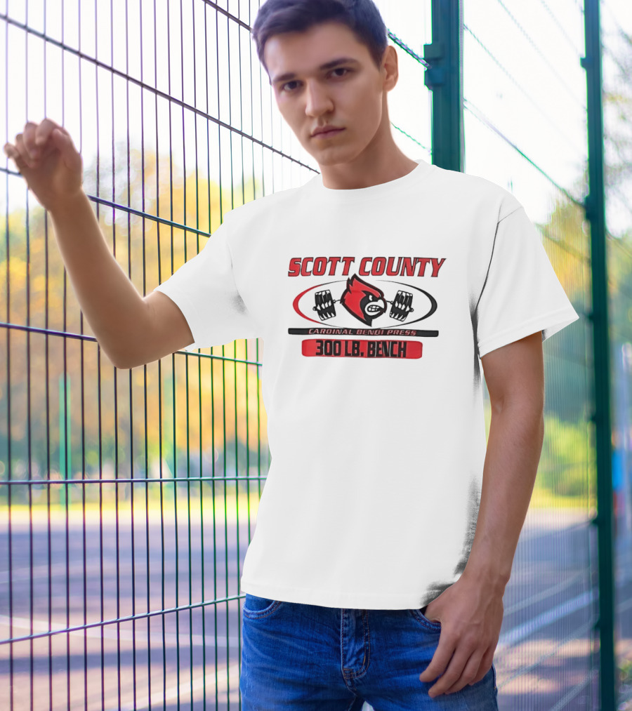 Scott County Cardinal Bench Press Gym T-Shirt