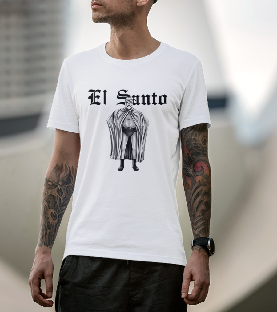 El Santo Legendary Mexican Wrestler Iconic Masked Figure T-Shirt