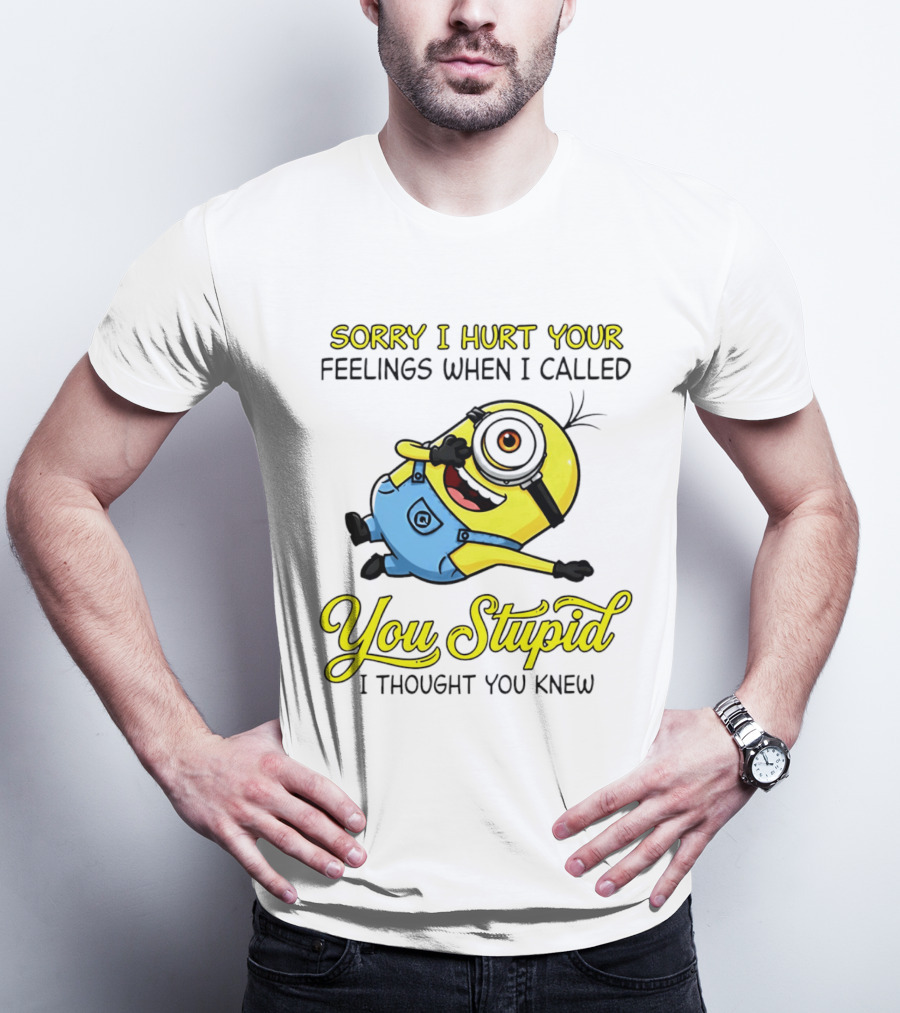 Sorry I Hurt Your Feelings When I Called You Stupid Minion Humor T-Shirt