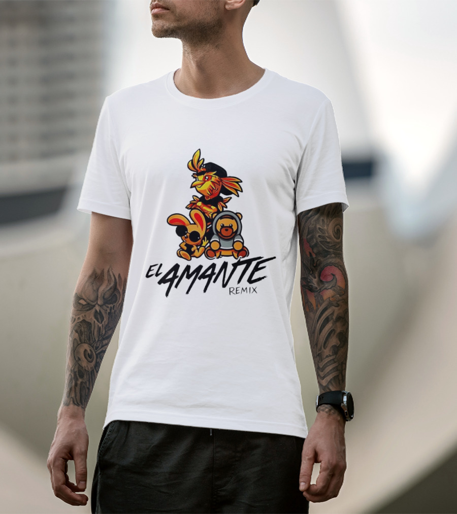El Amante Remix Cartoon Characters T-Shirt