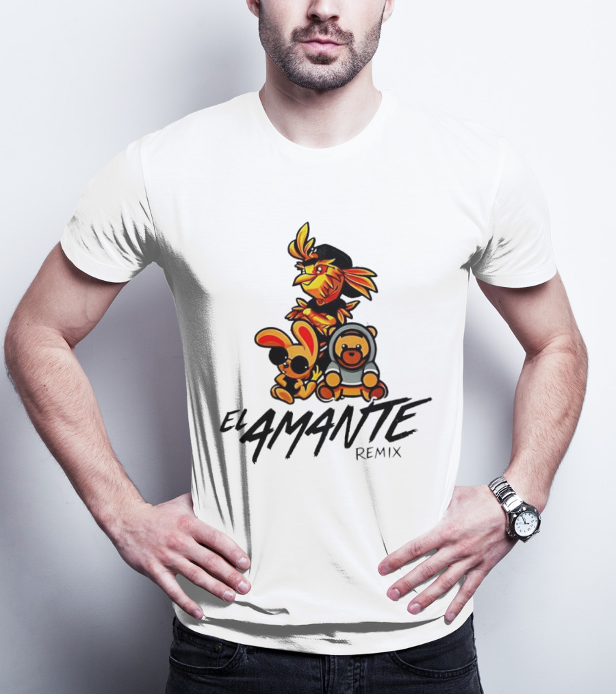 El Amante Remix Cartoon Characters T-Shirt