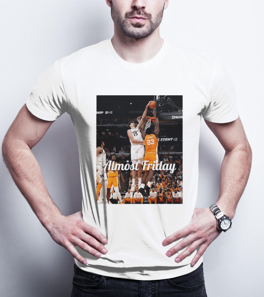 Tennessee Volunteers Vs Michigan Wolverines NCAA Elite Eight Almost Friday Basketball Action T-Shirt