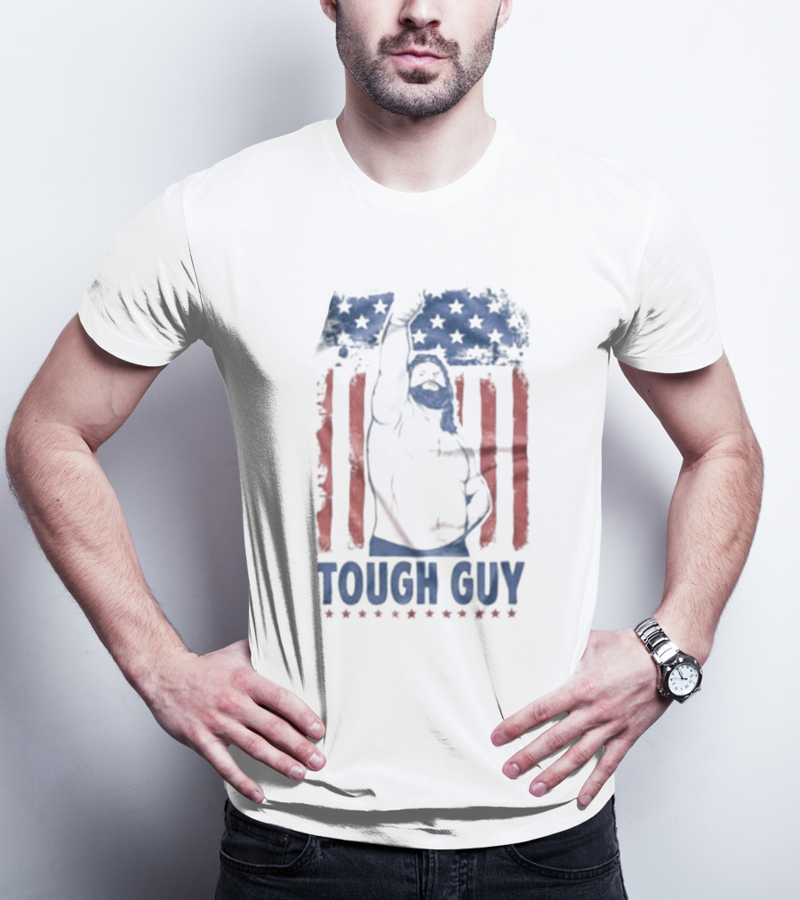 Hacksaw Jim Duggan Tough Guy American Flag Patriotic Wrestling T-Shirt