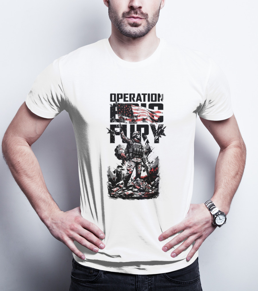 Operation Epic Fury American Flag Soldier 2.0 T-Shirt
