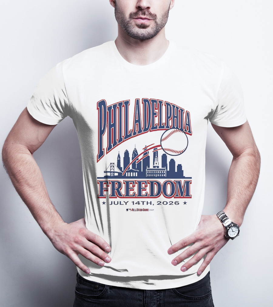 Philadelphia Phillies Light Blue Elton John Philadelphia Freedom July 14th 2026 All Star Game T-Shirt