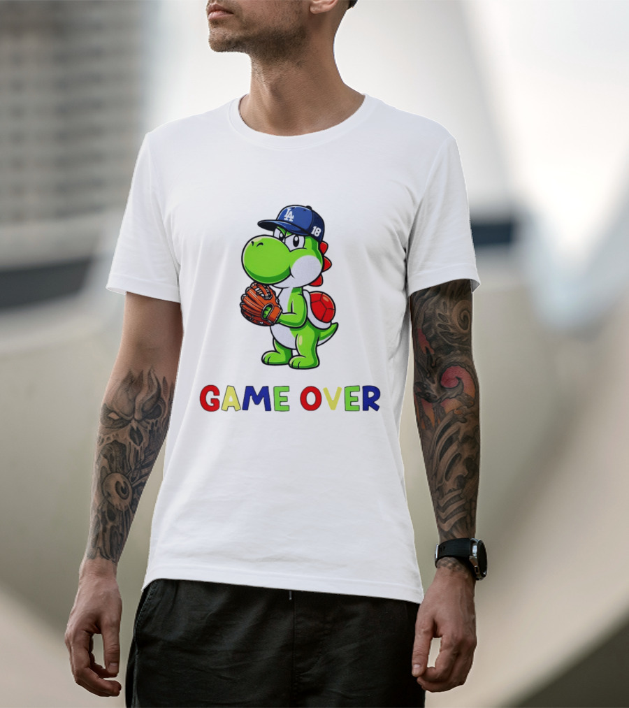 Yoshinobu Yoshi Super Mario LA Dodgers Baseball Game Over T-Shirt