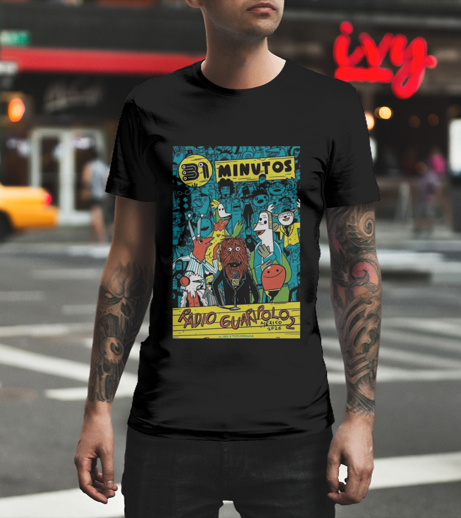 31 Minutos Radio Guaripolo Mexico 2026 Tour Characters Crowd Scene T-Shirt
