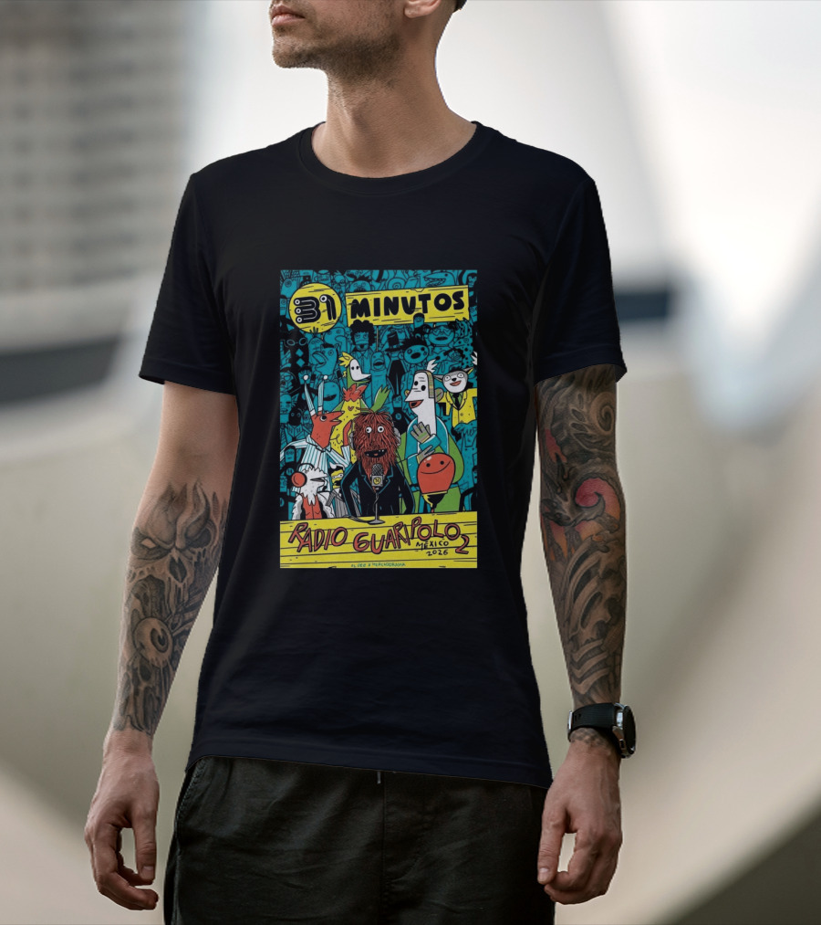 31 Minutos Radio Guaripolo Mexico 2026 Tour Characters Crowd Scene T-Shirt