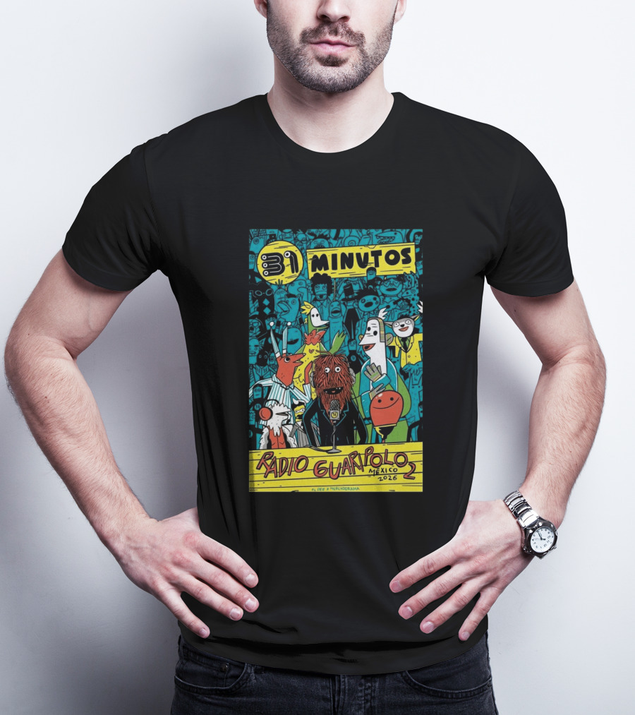 31 Minutos Radio Guaripolo Mexico 2026 Tour Characters Crowd Scene T-Shirt