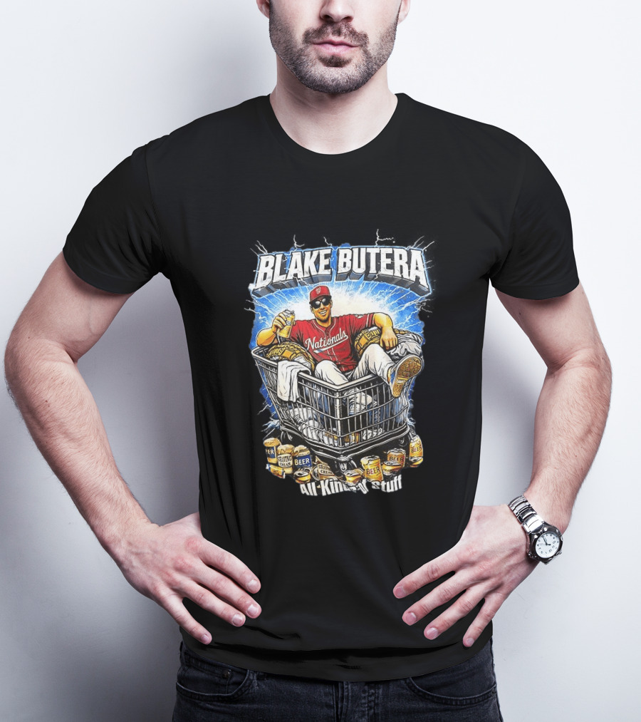 Blake Butera Nationals All Kinds Of Stuff Beer Cans Shopping Cart T-Shirt