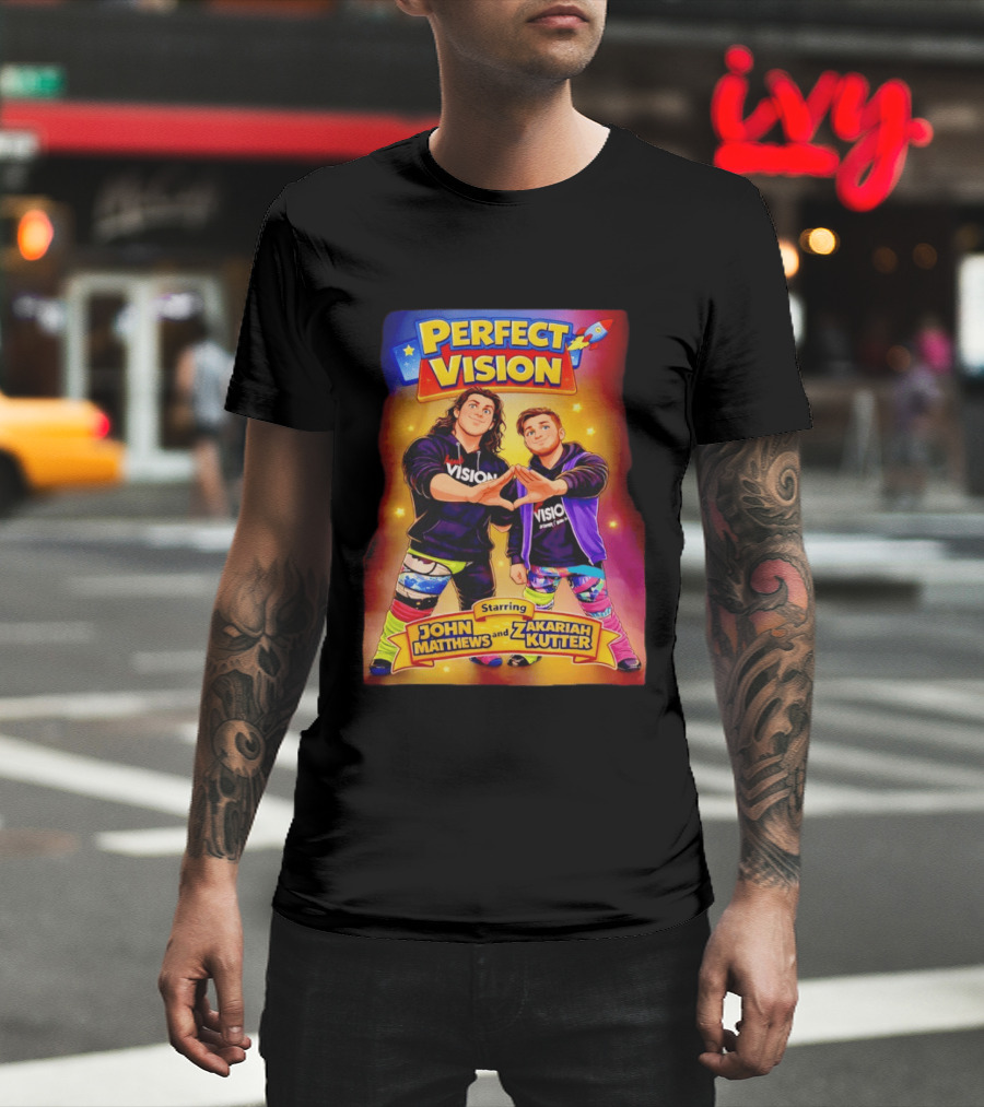 Perfect Vision Starring John Matthews And Zakariah Kutter Rocket T-Shirt